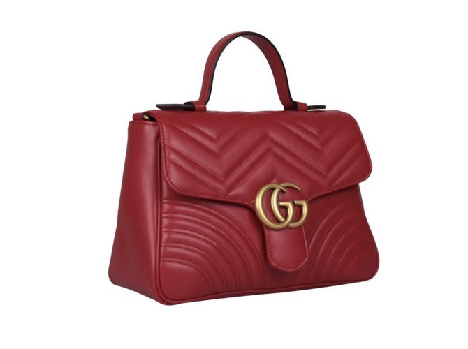 Gucci Handbags Red Leather ref.73299 - Joli Closet