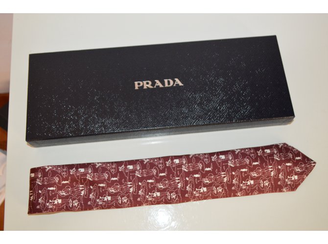 Prada Cravates Soie Multicolore ref.77547 - Joli Closet
