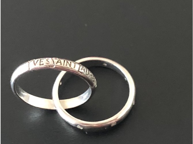 Yves Saint Laurent Alliance Double anneau entrelacé Argent Argenté ref ...