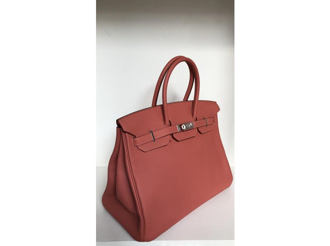 Birkin Hermès Handbags Pink Leather ref.79165 - Joli Closet