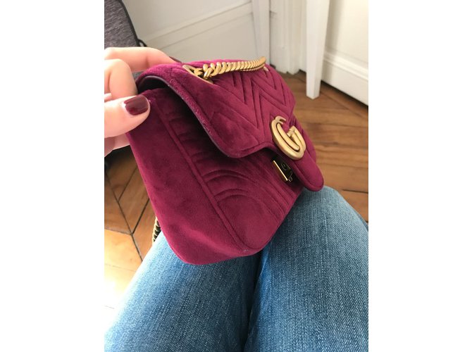 Gucci Sac à main Velours Violet ref.84040 - Joli Closet