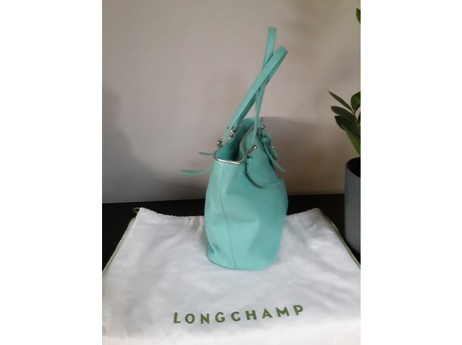 Longchamp LM Türkis Leder ref.102991 - Joli Closet