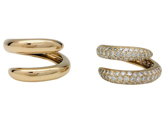 Bagues Chaumet modèle "Tango" en or jaune, diamants. ref.115701 - Joli ...