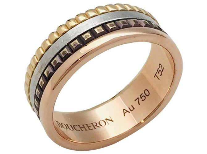 Boucheron ring,"Four", in pink gold, white and yellow. White gold ...
