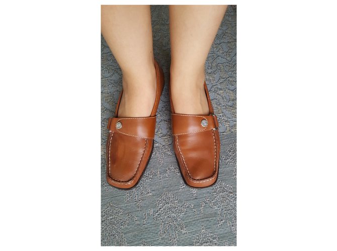 Céline Flats Dark brown Leather ref.133479 - Joli Closet