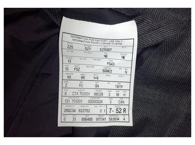 Ermenegildo Zegna Z Zegna Drop 7 Black Label Suit Jacket Laine Gris ref ...