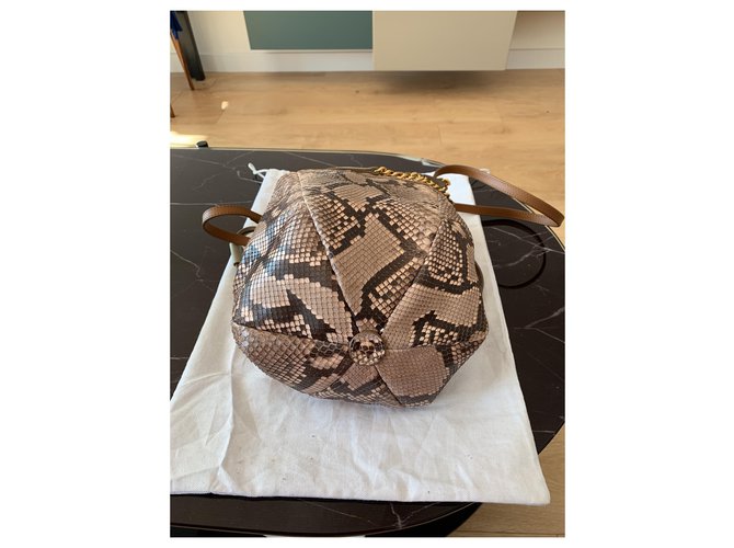 Pink python bucket bag chloé Exotic leather ref.139086 - Joli Closet