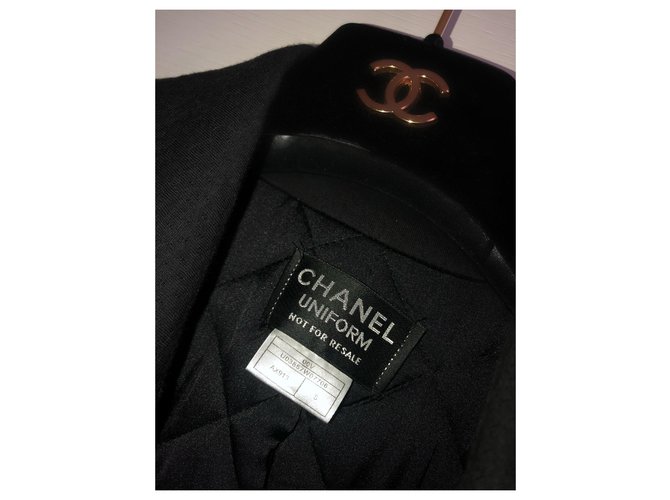Long Coats Chanel Uniform Men Black Cotton ref.145376 - Joli Closet