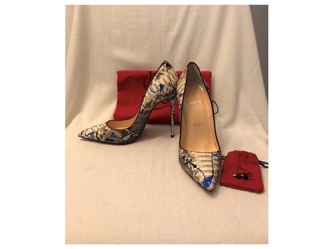 Christian Louboutin So Kate Pumps Blue Python ref.150595 - Joli Closet