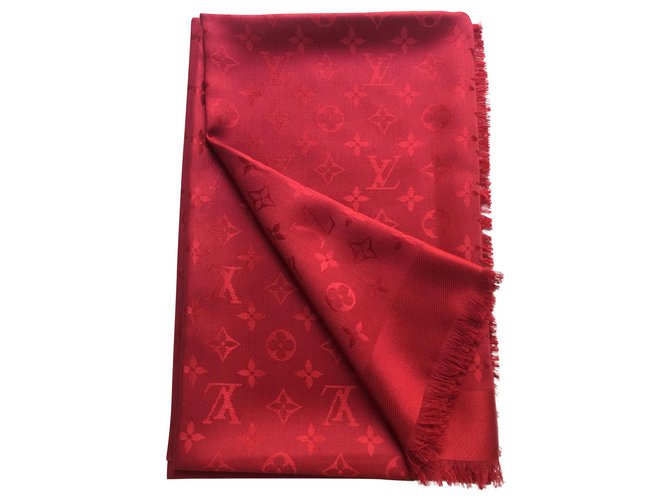 Louis Vuitton Monogram Stola Vuitton Red Wool ref.150714 - Joli Closet