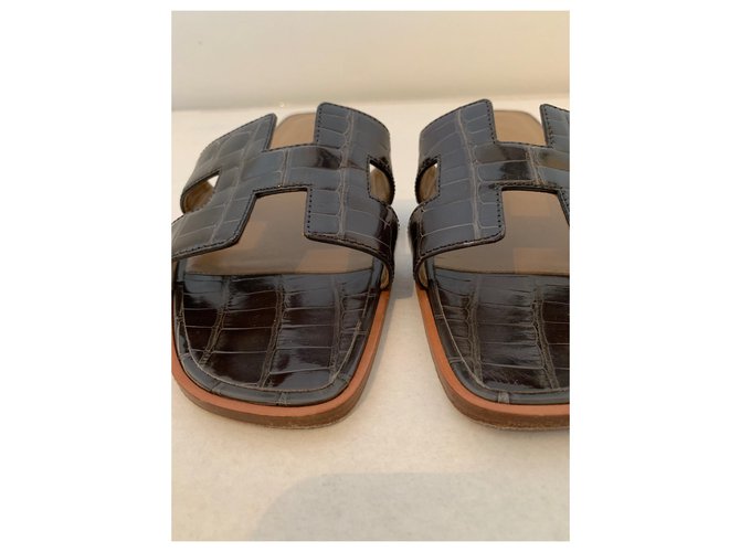 Hermès Oran Brown Exotic leather ref.157814 - Joli Closet