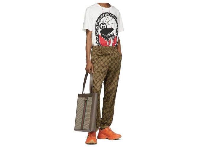 Gucci Baskets Rhyton avec logo orange Cuir ref.158237 - Joli Closet