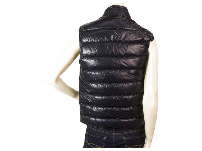Moncler GUI GILET bleu foncé Down Feather Vest Light Veste sans manches ...