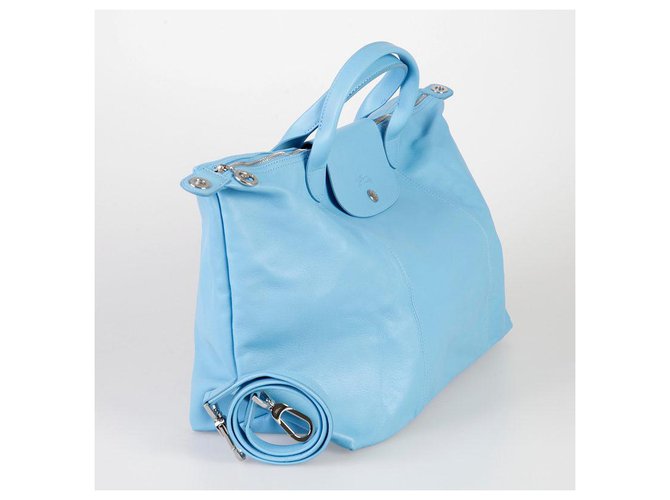 Longchamp leather bag Light blue ref.174423 - Joli Closet