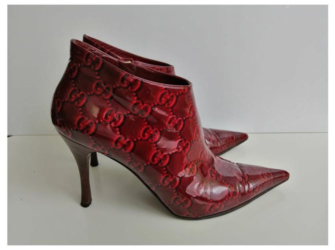 Escarpins Gucci Talons Cuir Rouge ref.176319 - Joli Closet