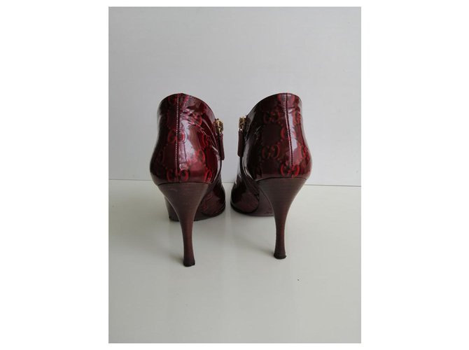 Escarpins Gucci Talons Cuir Rouge ref.176319 - Joli Closet