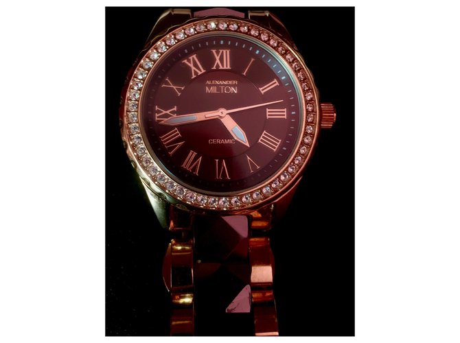 Autre Marque New Alexander Milton Ceramic Brown and Gold Plated Ceramic ...