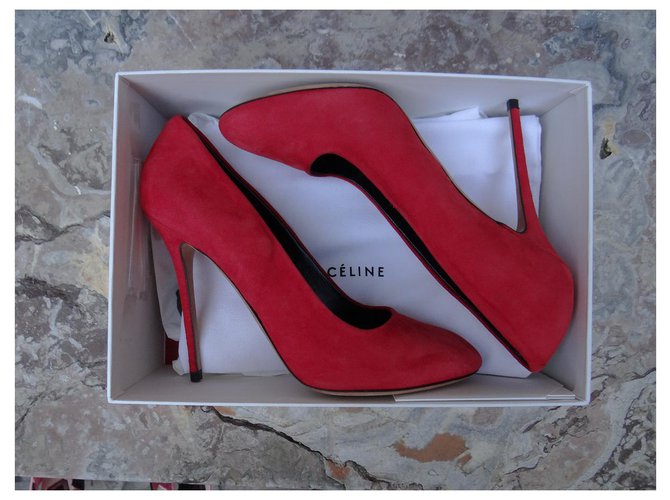 Céline Heels Red Leather ref.203398 - Joli Closet