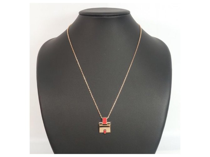 Hermès HERMES Eileen collier métal rose PG x rose ref.211957 - Joli Closet