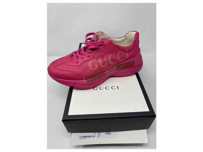 GUCCI Rhyton leather sneakers NEW Pink ref.218737 - Joli Closet