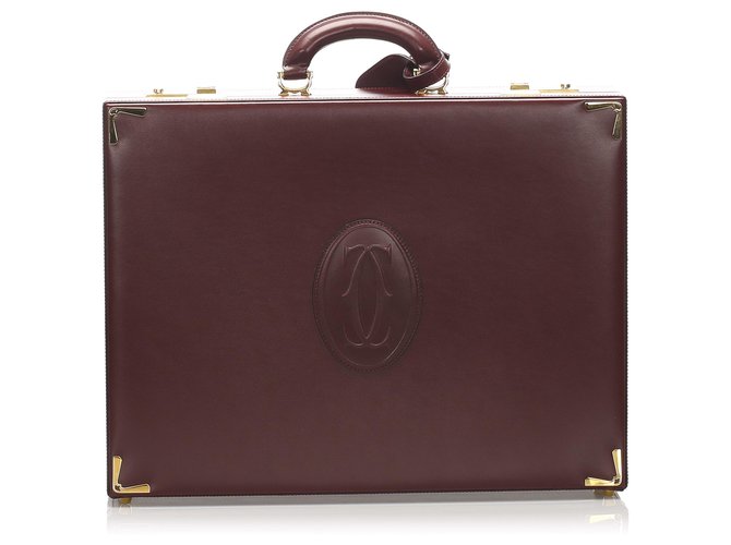 Cartier Red Must de Cartier Leather Briefcase Dark red Pony-style ...