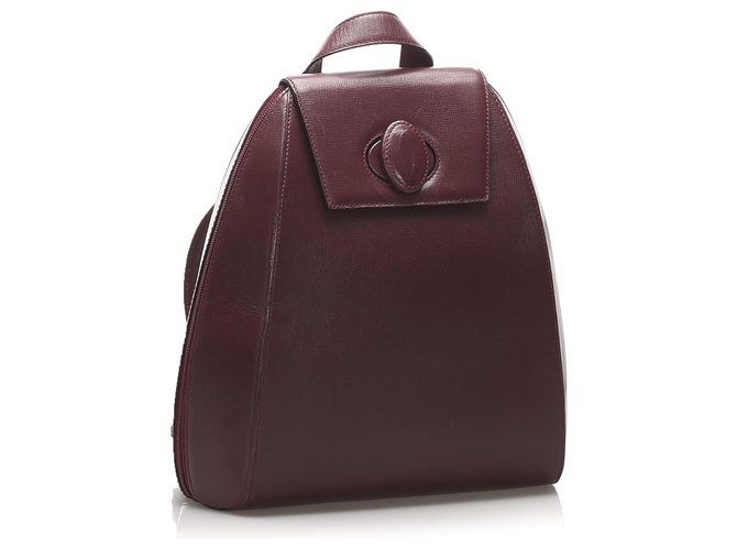 Cartier Red Must de Cartier Leather Backpack Dark red Pony-style ...