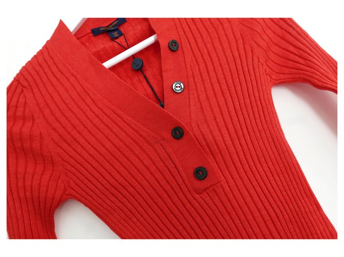 Louis Vuitton Red LV Skinny Rib Cotton ref.237912 - Joli Closet