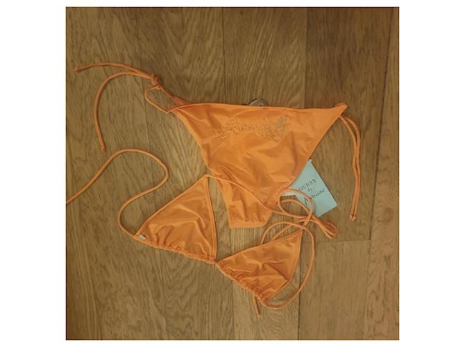 Guess orange bikini with rhinestone logo Polyamide ref.263287 - Joli Closet