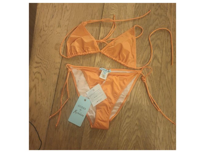 Guess orange bikini with rhinestone logo Polyamide ref.263287 - Joli Closet