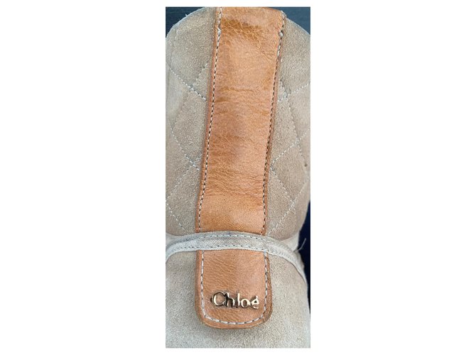 Chloé Chloe Python and suede leather high top trainers Beige ref.268170 ...