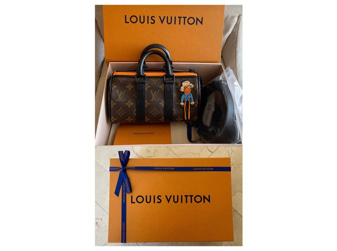 Louis Vuitton Zoom with Friends Keepall XS Monogram Brown Leather Cotton Linen ref.269592 - Joli ...