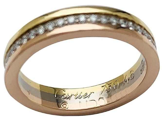 Anello Cartier "Vendôme Louis Cartier" 3 oro e diamanti. Oro rosa ref ...