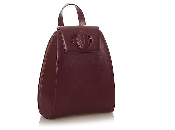 Cartier Red Must de Cartier Leather Backpack Dark red Pony-style ...