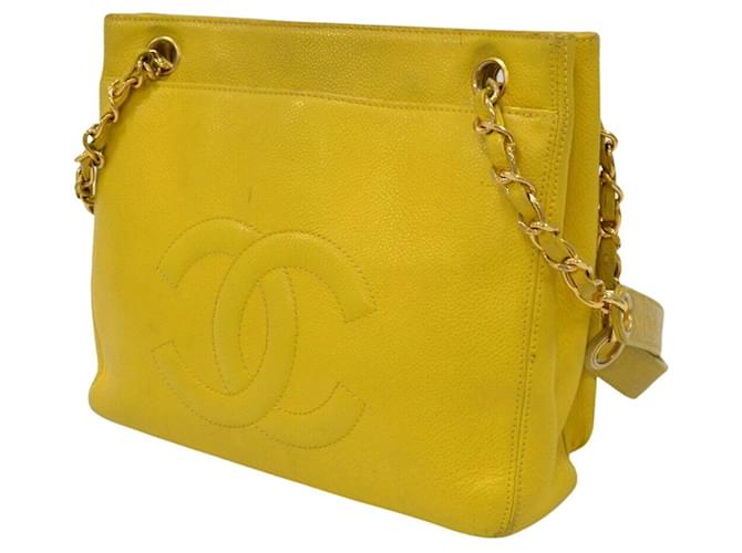 Chanel COCO Mark Yellow Leather ref.457658 - Joli Closet