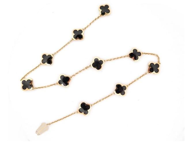 VAN CLEEF & ARPELS PURE ALHAMBRA NECKLACE 10 yellow gold patterns 18K ...