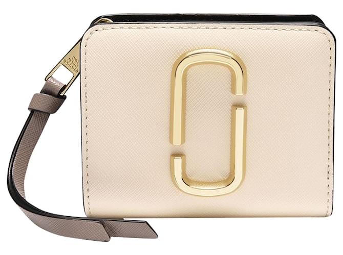 Marc Jacobs Mini Compact Wallet in White Leather ref.548609 - Joli Closet