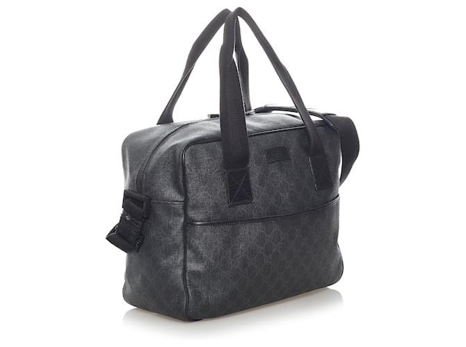 Gucci Sac Suprême GG Noir Cuir Toile Veau façon poulain Tissu ref ...