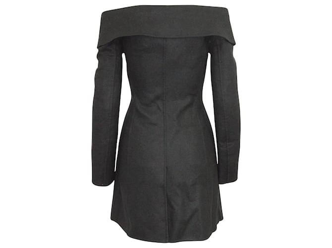 Dior Off-the-Shoulder-Jackenkleid aus schwarzer Wolle ref.578612 - Joli ...