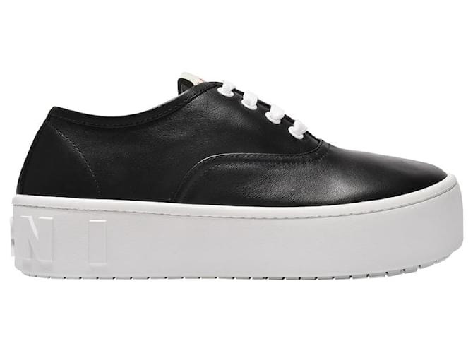 Marni Platform Sneakers in Black Leather ref.588157 - Joli Closet