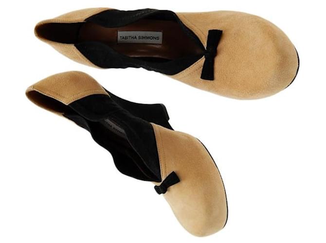 Tabitha Simmons Wedge Heels Black Caramel Suede ref.591704 - Joli Closet