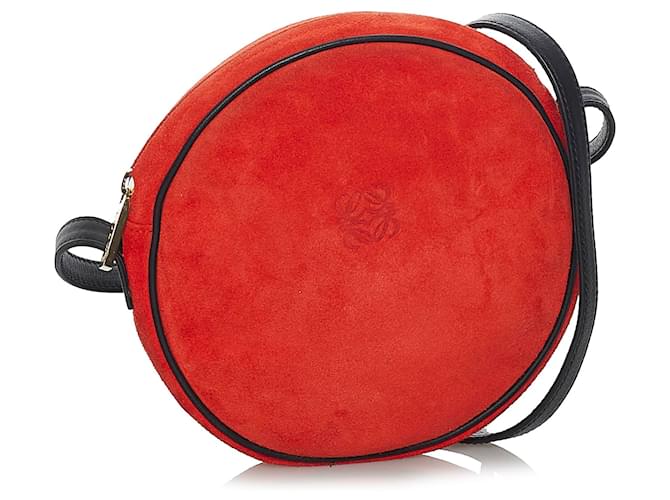 Loewe Red Suede Crossbody Bag Leather Pony-style calfskin ref.603058 ...