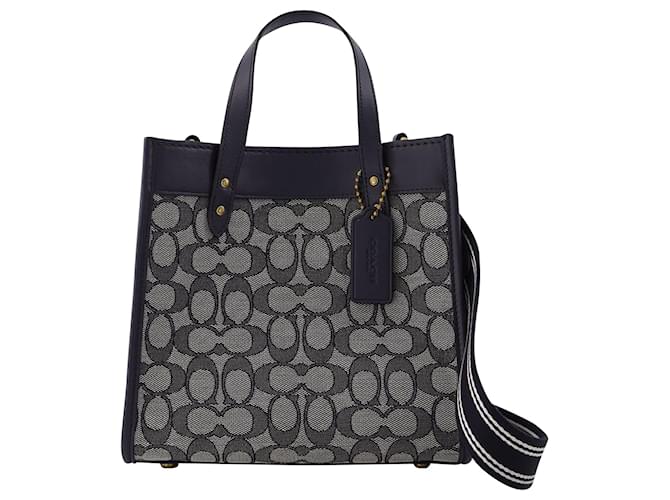 Coach Signature Jacquard Field Tote 22 Blue ref.606800 - Joli Closet