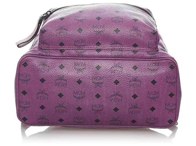 MCM Purple Visetos Stark Leather Backpack Pony-style calfskin ref ...