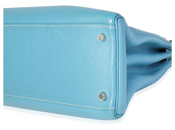 Hermès Hermes Bleu Jean Clemence Retourne Kelly 35 Phw Blue ref.617792 ...