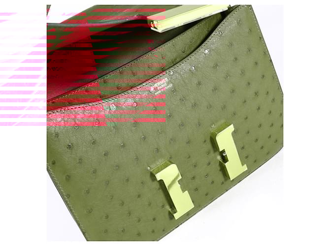 Hermès Hermes Rouge Vif Ostrich Constance 24 Ghw Red Leather Ostrich ...