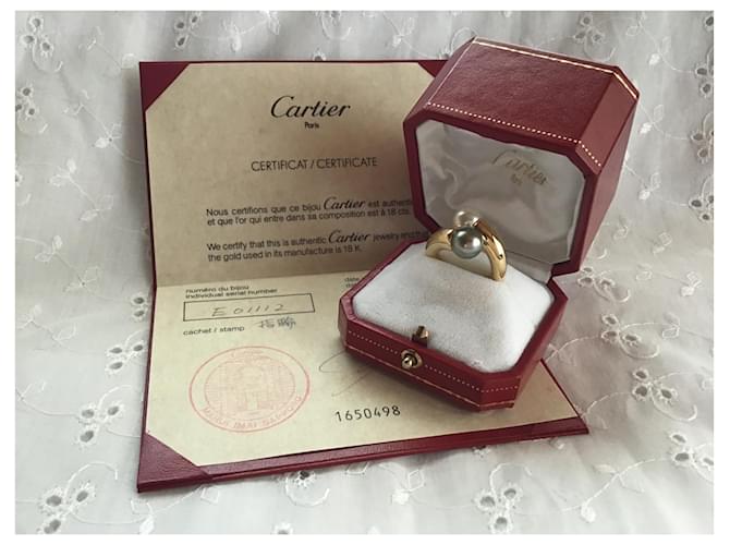 Cartier Gold lined Pearl Ring Multiple colors Yellow gold ref.626349 ...