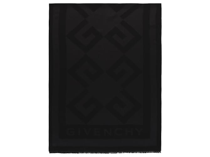 Givenchy Monogram Logo Silk Scarf Black ref.627056 - Joli Closet