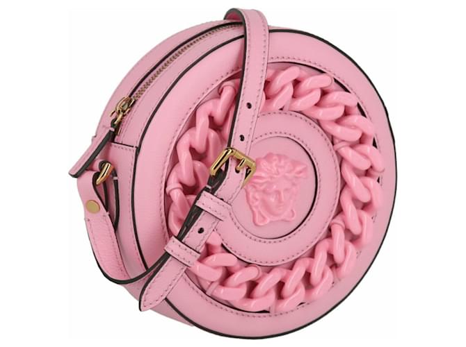 Versace La Medusa Round Camera Bag Pink Leather Pony-style calfskin ref ...