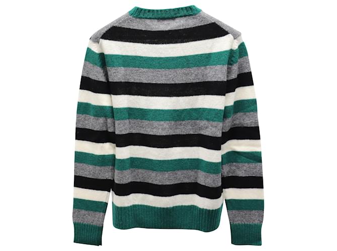 Pull Prada Rayé en Laine Bleue ref.649084 - Joli Closet Pull Prada Rayé en Laine Bleue ref.649084 - Joli Closet