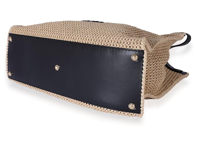 Fendi Raffia Vitello Macrame Large Peekaboo X-tote Brown ref.659563 ...